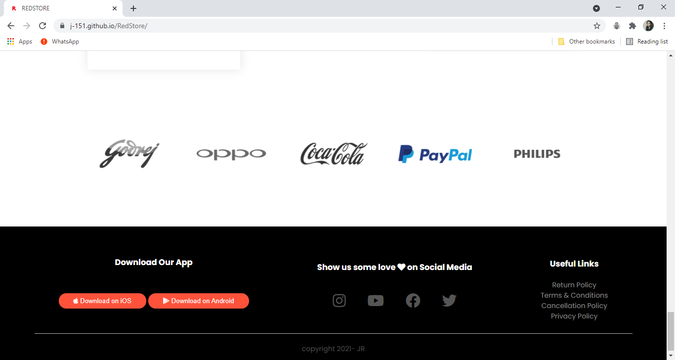 GitHub - J-151/RedStore: Mini Project using HTML and CSS