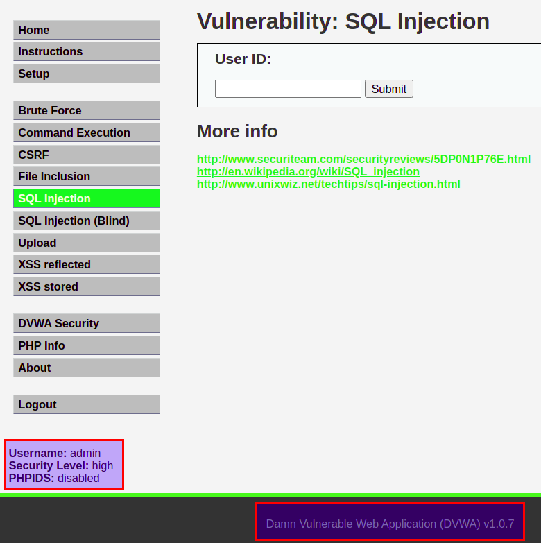 Can't change Security Level from High to Medium or Low in DVWA v1.0.7 ...