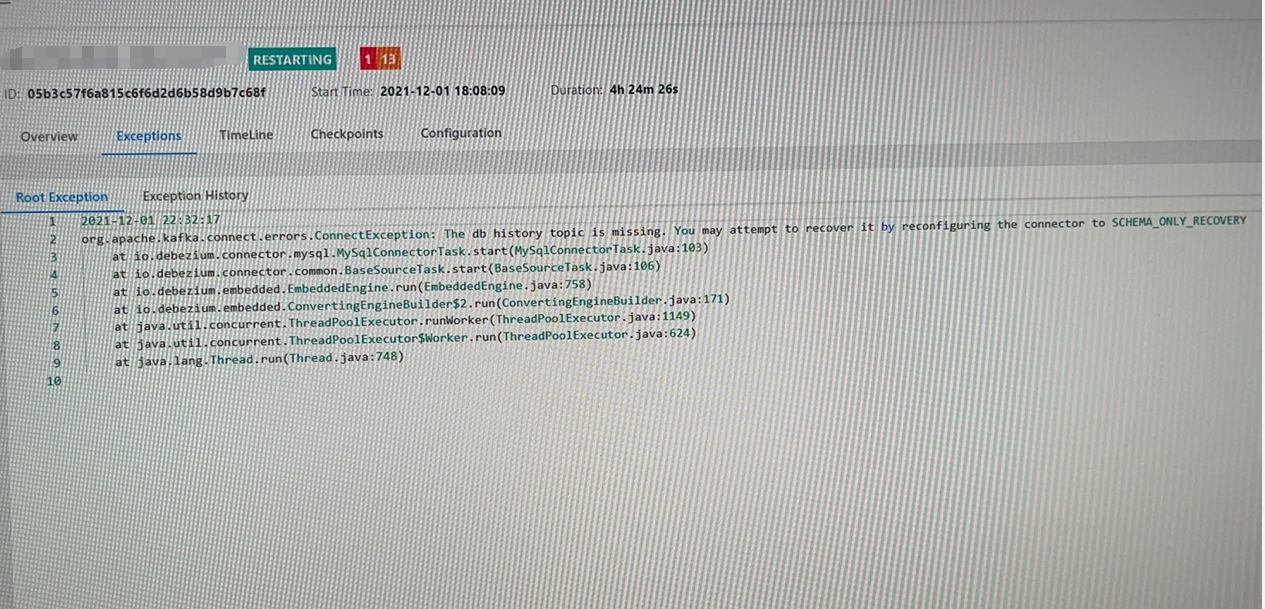 flink-cdc mysql-connector 1.4.0 报错db history topic is missing, 无法恢复。 · Issue #678 · apache/flink ...