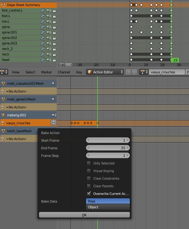 Armature animations need manual pre-bake (in Blender), with examples ...