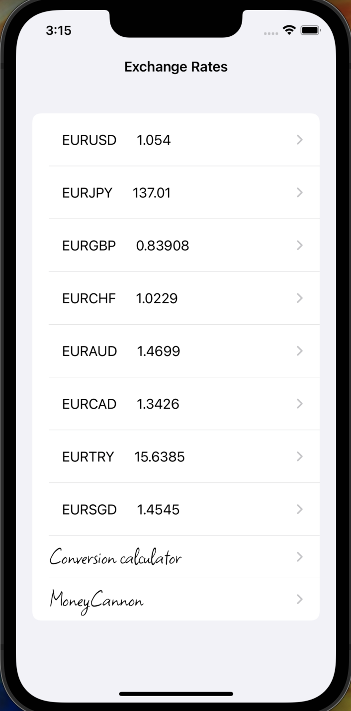 GitHub - JonasBaeumer/CurrencyConverter: First project in Swift. Built ...