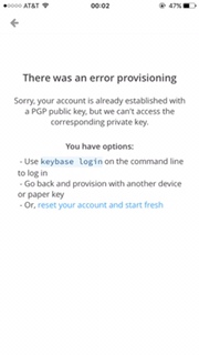 "There was an error provisioning" iOS · Issue #7483 · keybase/client · GitHub