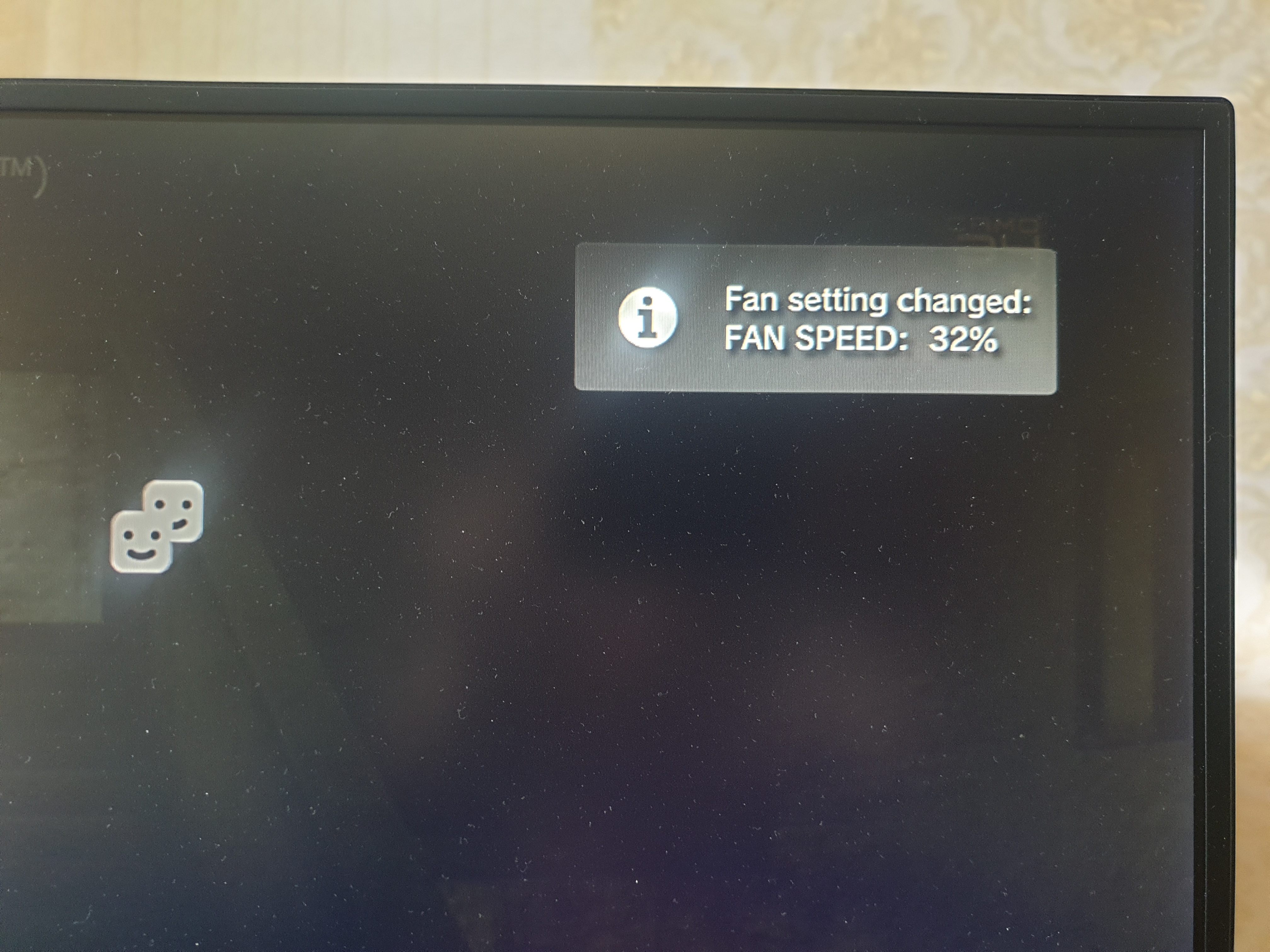 Manual fan speed percentage notification and temperature monitor fan speed discrepancy. · Issue ...