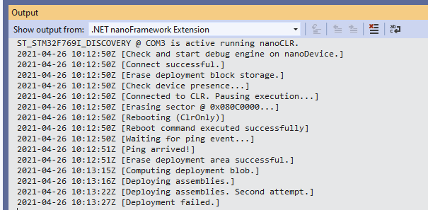 Cannot deploy anything to the 769DISCO board · Issue #735 · nanoframework/Home · GitHub