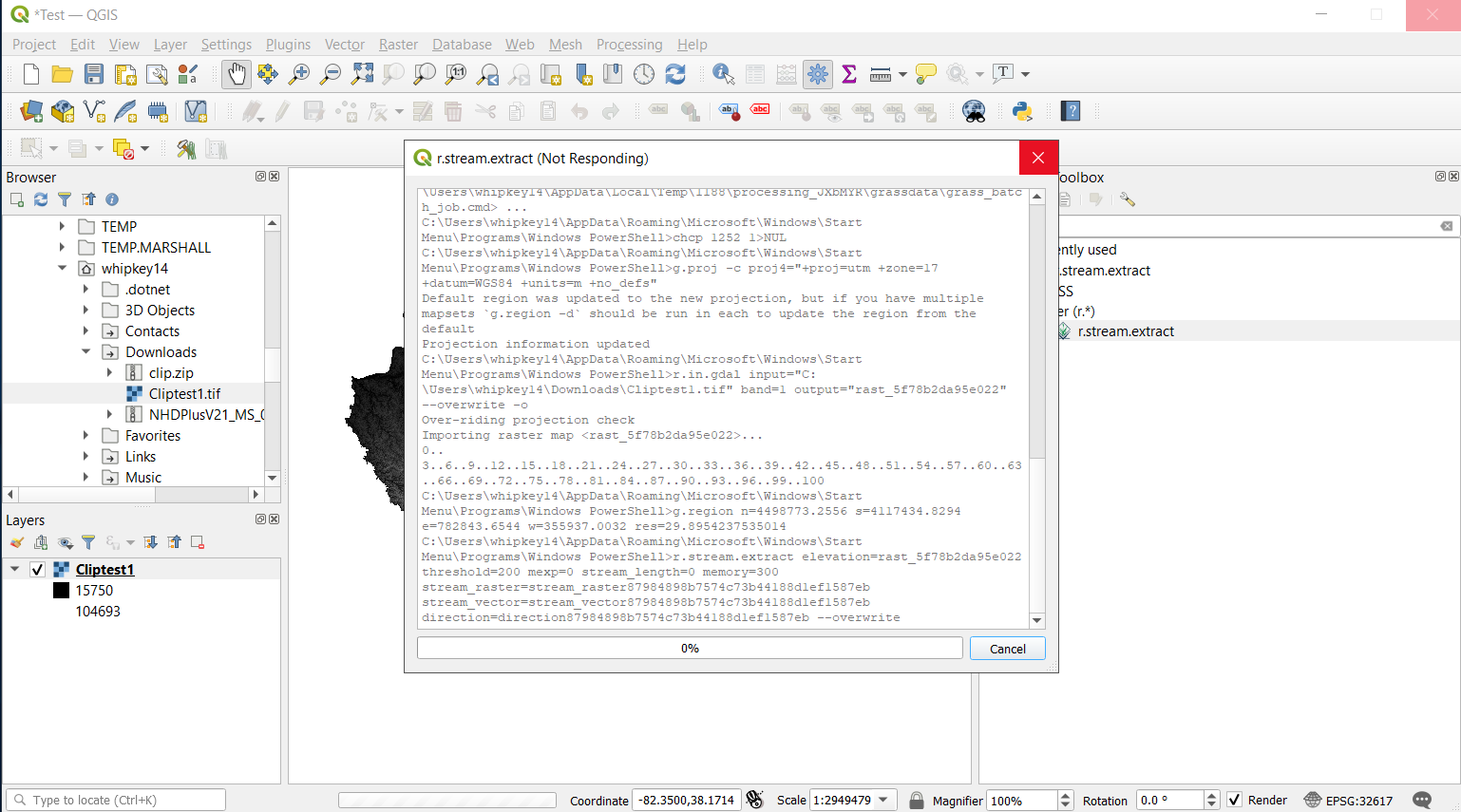 Grass Rstreamextract Crash · Issue 39060 · Qgisqgis · Github 4355
