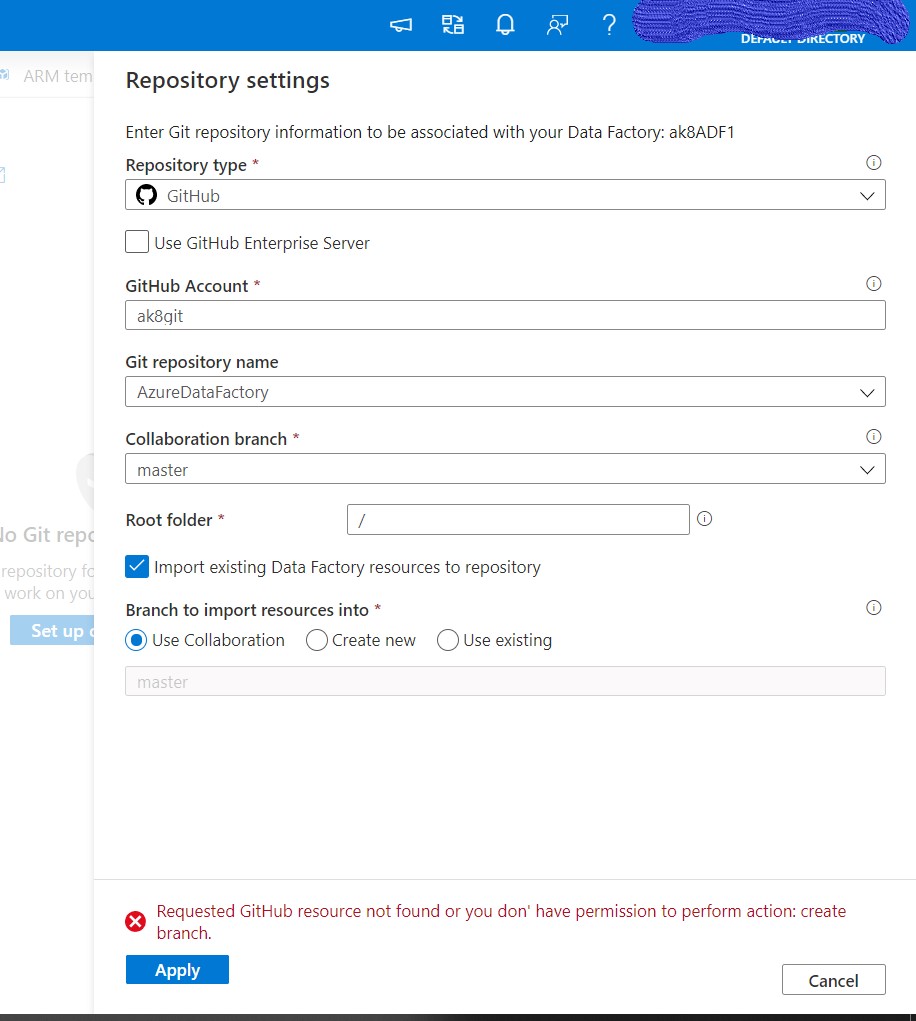 Adf To Git Hub Exisitng Pipeline Import Issue · Issue 63399 · Microsoftdocsazure Docs · Github 