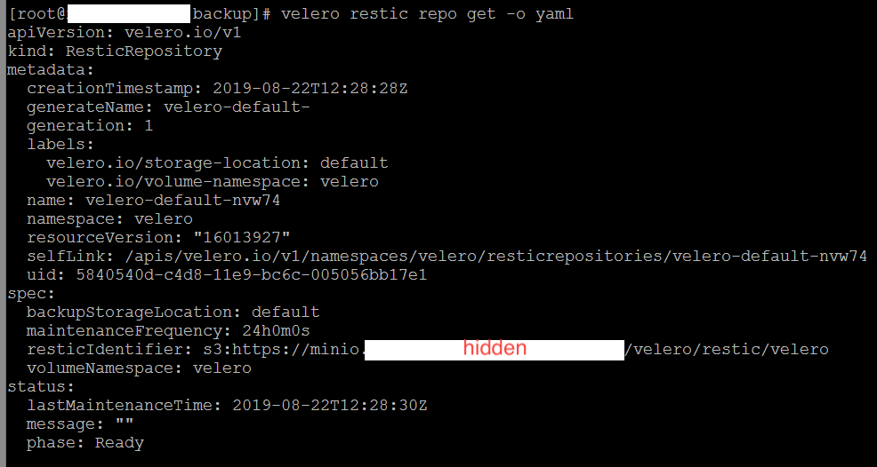 Velero backup create - Restic responds The specified key does not exist · Issue #1786 · vmware ...