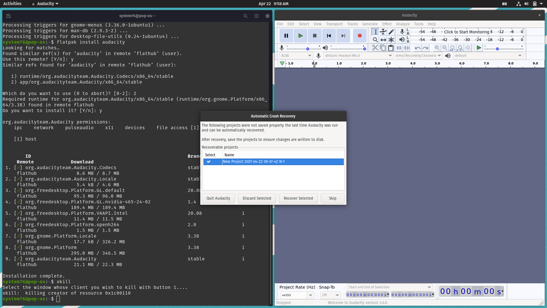Audacity crash recovery dialogue is missing with Auto-Tiling on · Issue #944 · pop-os/shell · GitHub