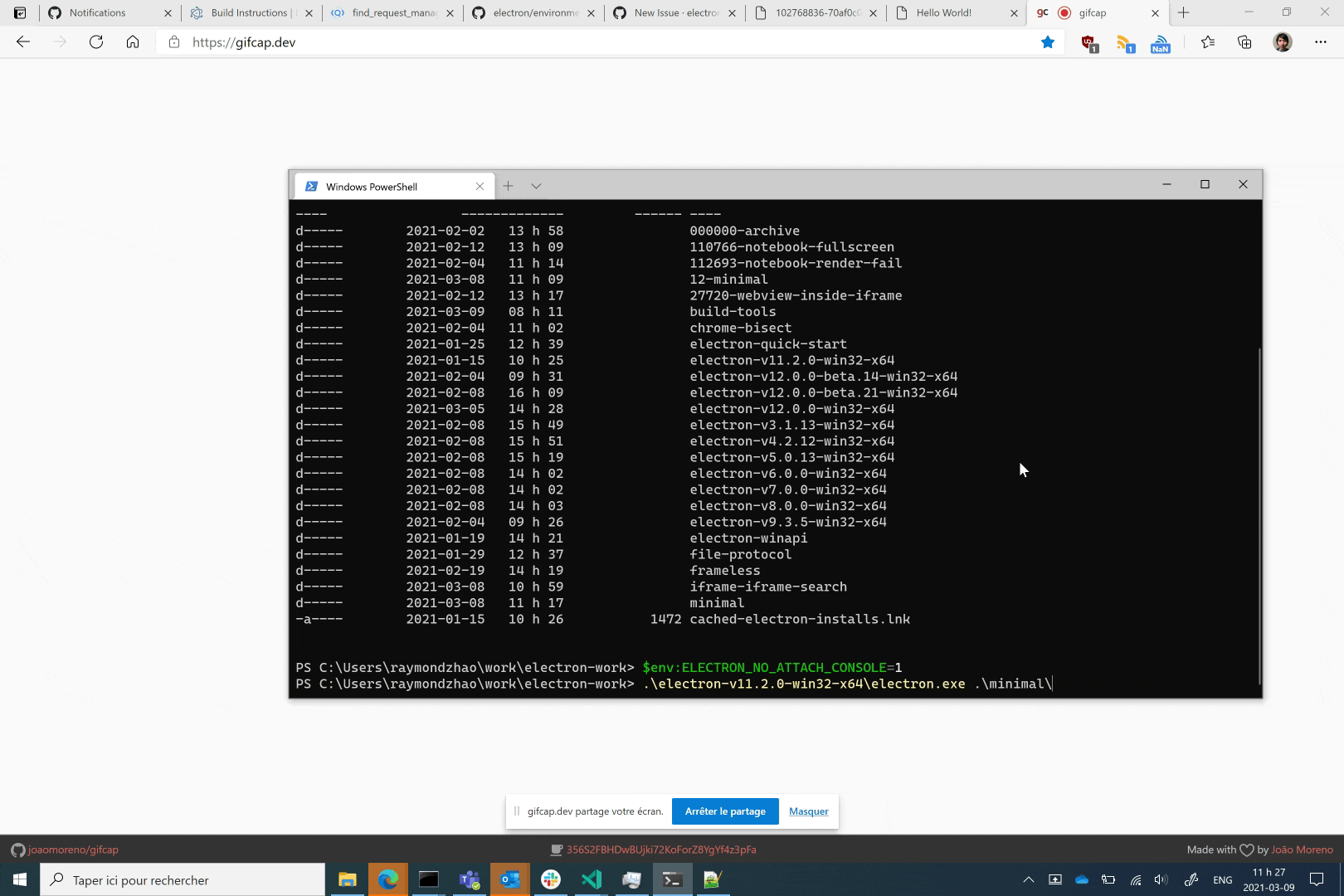 Running Default Fiddle Manually In Windows Terminal With Logging Results In Electron Attaching 8144
