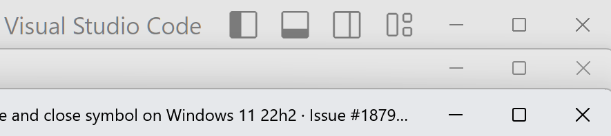 VS Code still use Windows 10 minimize, Maximize and close symbol on ...