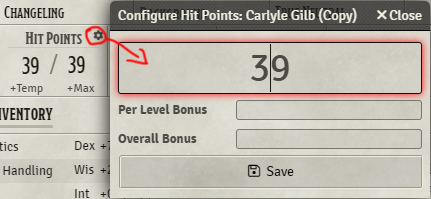 [BUG] PC Character Sheet Hit Points drop to 0 if you don't put something in the override ...