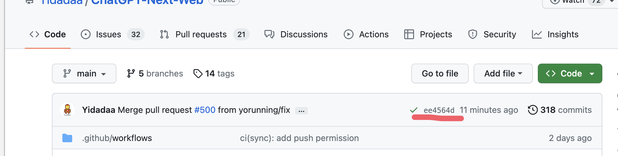 Github Action自动同步版本号对不上提示一直更新 · Issue 502 · Chatgptnextweb Chatgpt