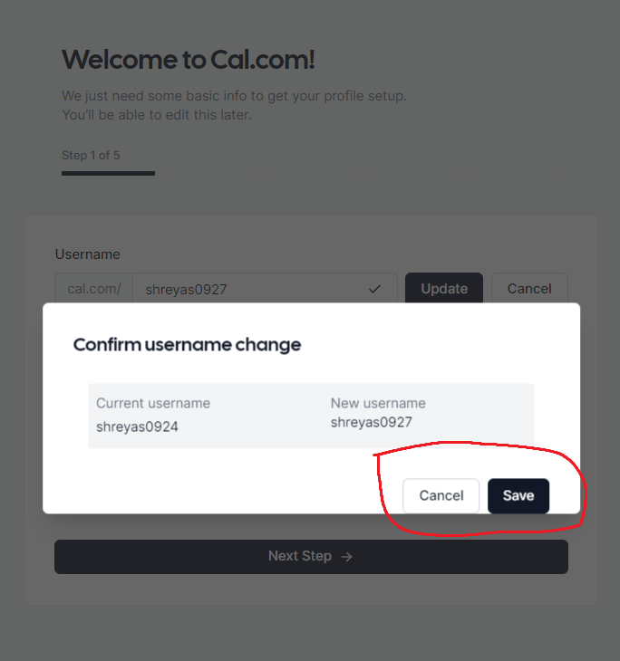 Buttons "cancel" and "save" in username change modal are not aligned properly. · Issue #10511 ...