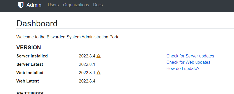 Inconsistent version on admin UI · Issue #2212 · bitwarden/server · GitHub