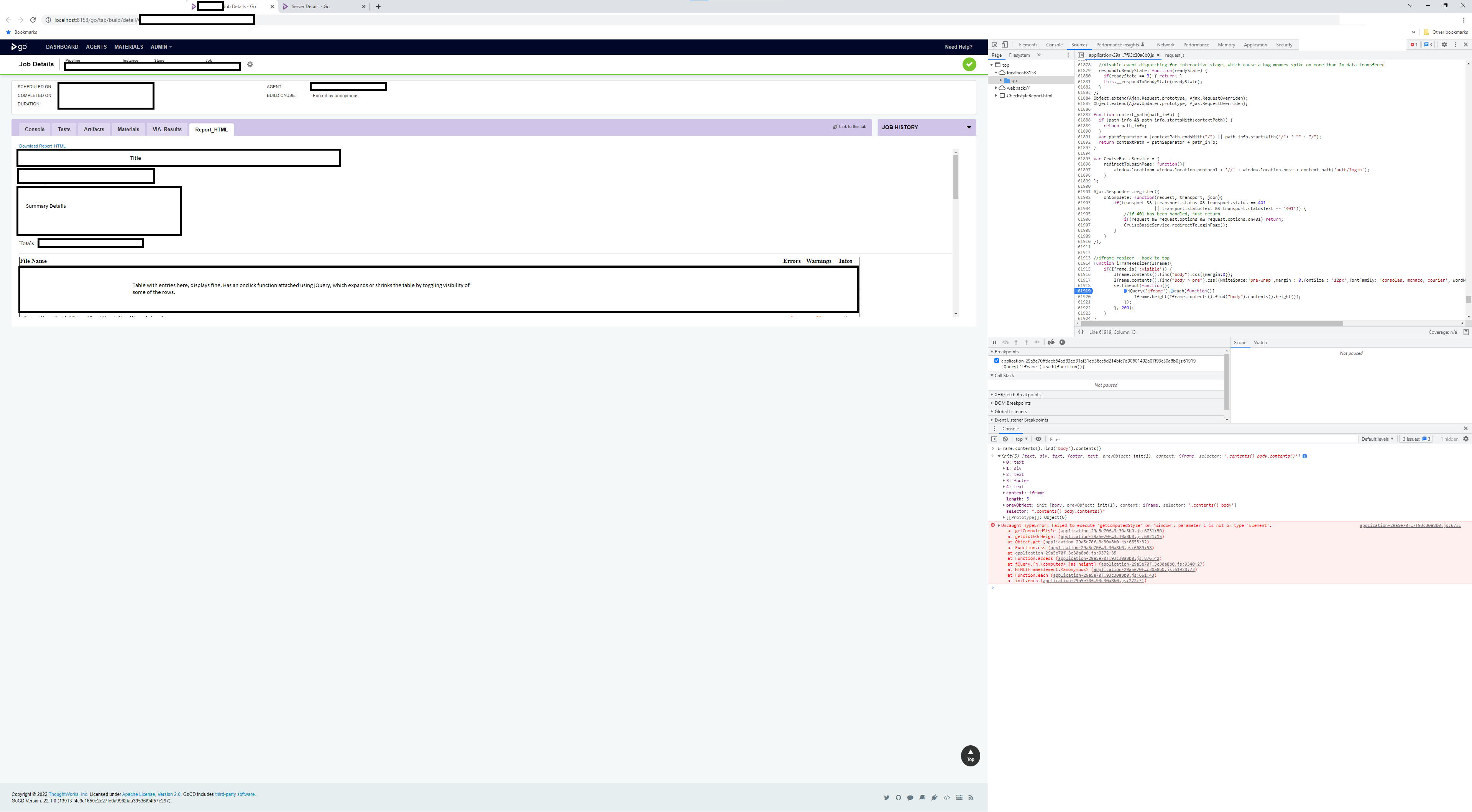 Failed to execute 'getComputedStyle' on 'Window' (Custom Tab, HTML file) · Issue #10610 · gocd ...