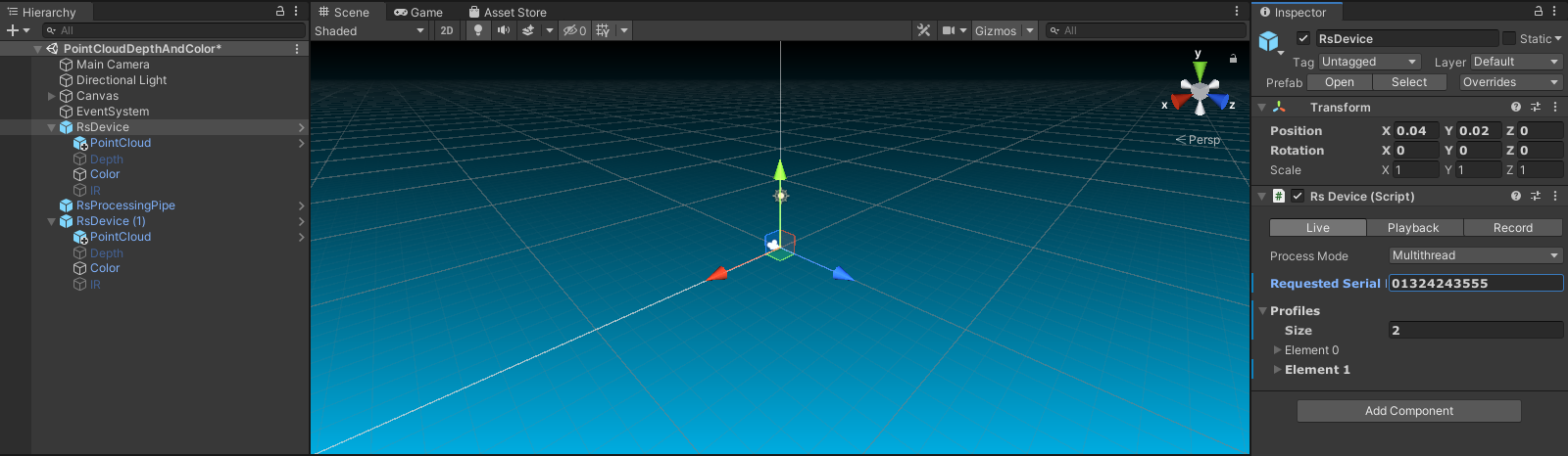 CAMERA D415 x UNITY / Only one camera is SHOWN · Issue #10004 ...