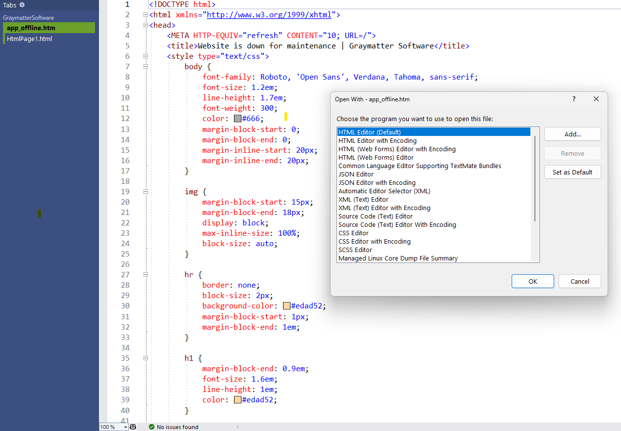 Braces and brackets are not coloured in vbhtml or html files · Issue #72 · madskristensen ...