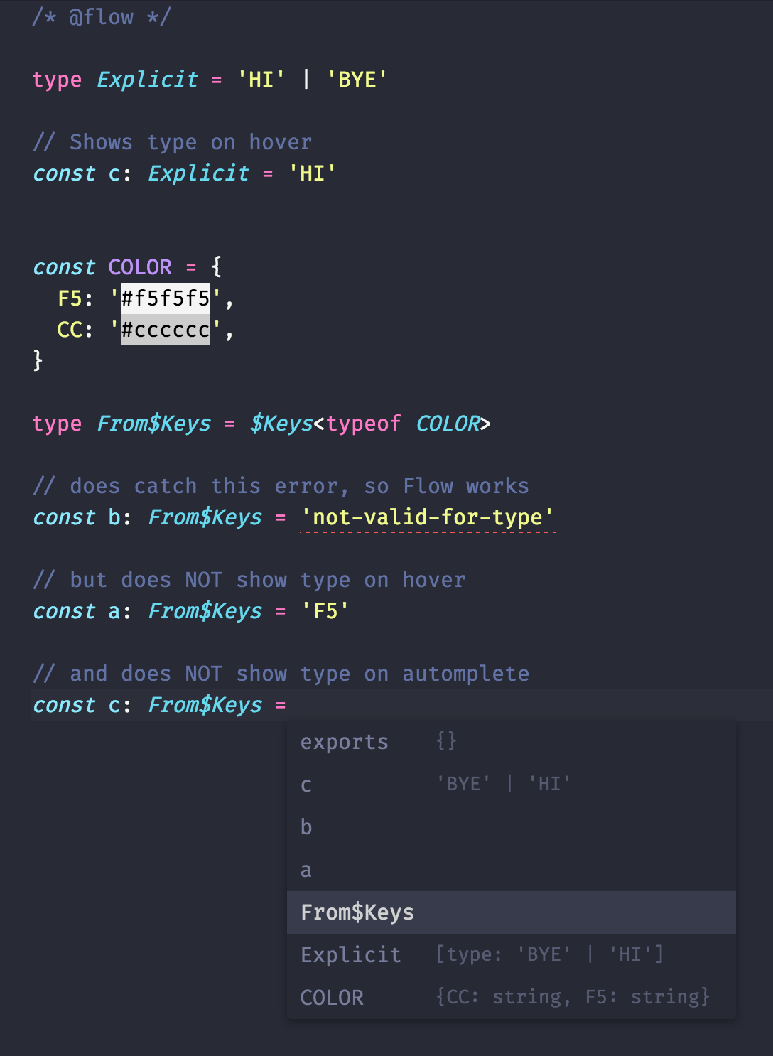 $Keys types values missing in autocomplete · Issue #4215 · facebook ...