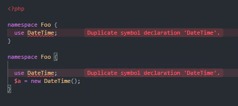 Duplicate symbol declarations for duplicates namespaces in single file ...