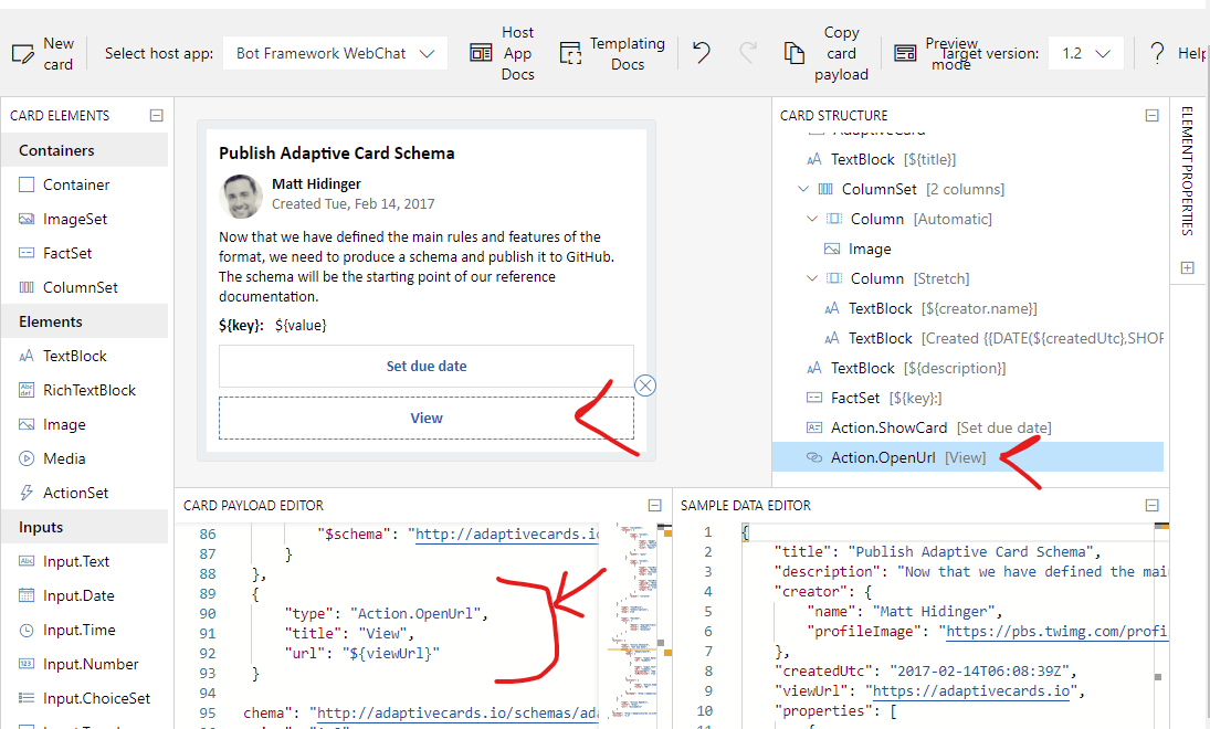 [Designer] Highlight JSON block when clicking an element element ...