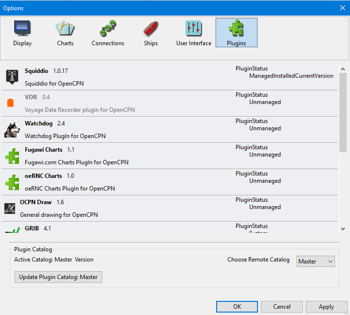 PM, UI: Plugins tab/page - sizer · Issue #1670 · OpenCPN/OpenCPN · GitHub