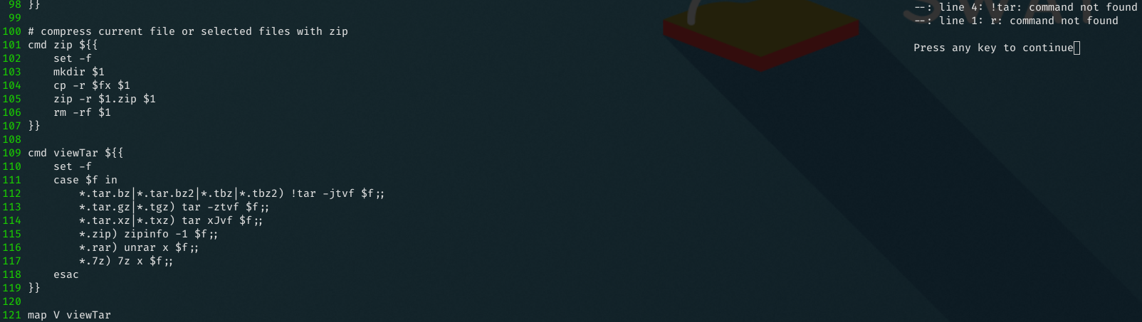 Adding shell-wait to a custom command. · Issue #510 · gokcehan/lf · GitHub