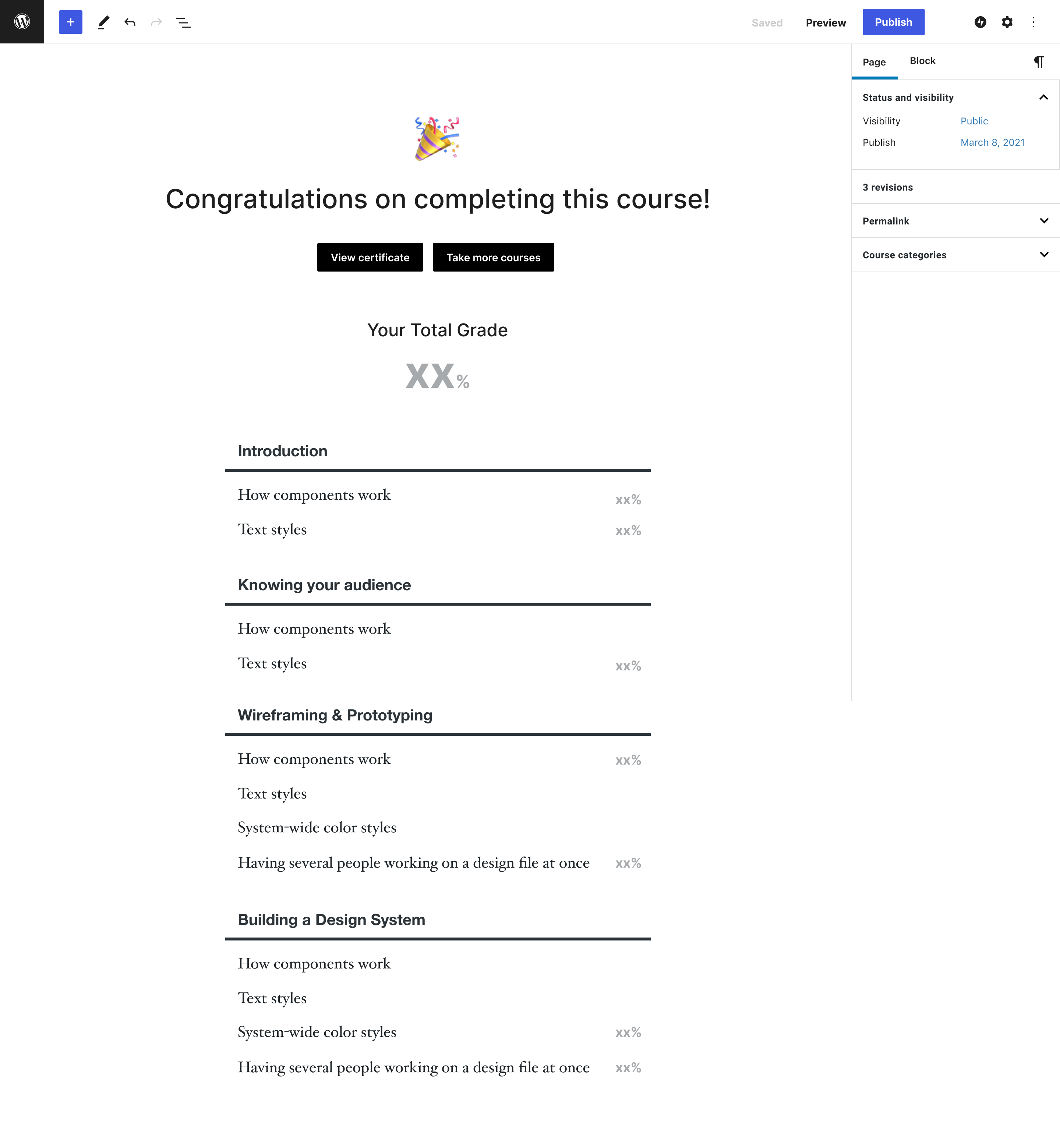 Course Results block · Issue #4249 · Automattic/sensei · GitHub