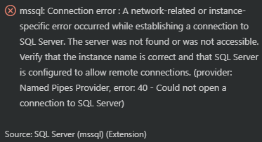 Can't connect to 'localhost' server · Issue #16915 · microsoft/vscode-mssql · GitHub