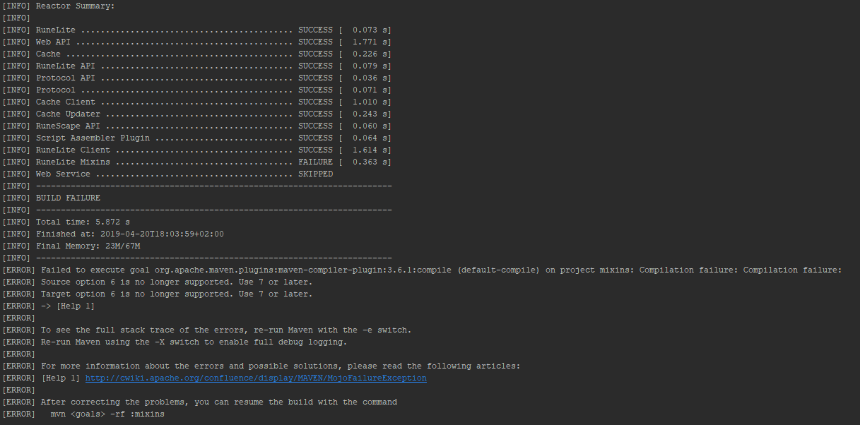 Runelite-mixins build error on JDK 12 Source option 6 no longer ...
