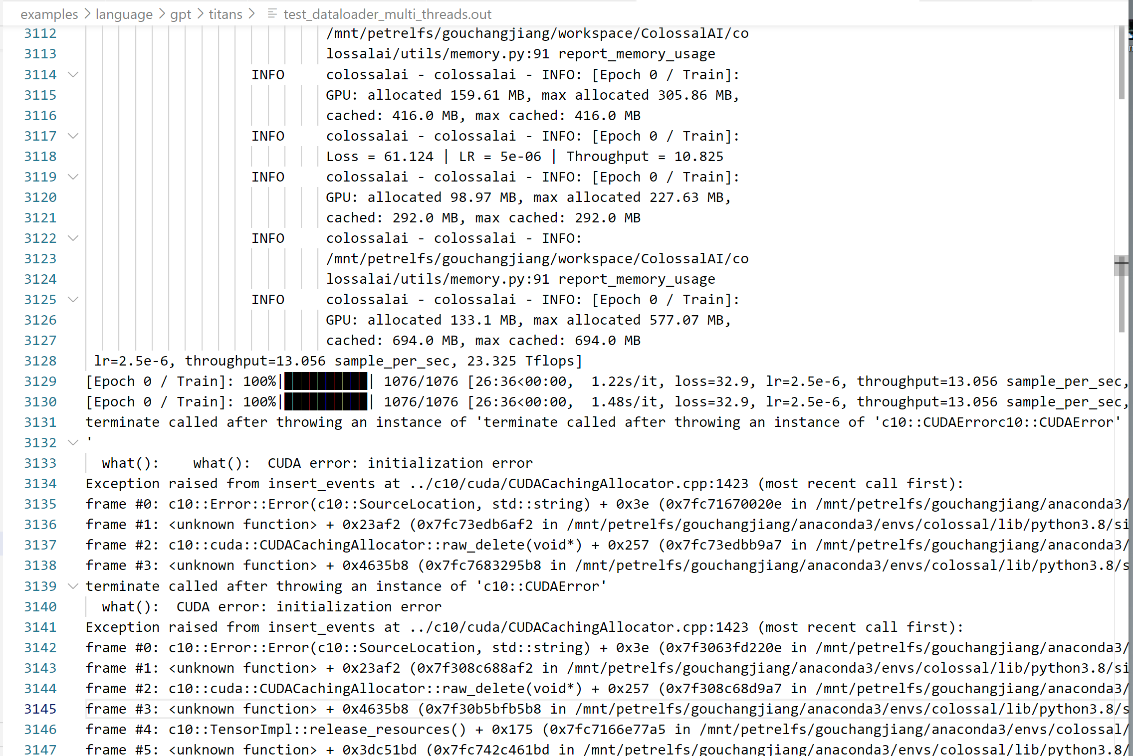 Bug An Instance Of C10cudaerrorc10cudaerror Initialization
