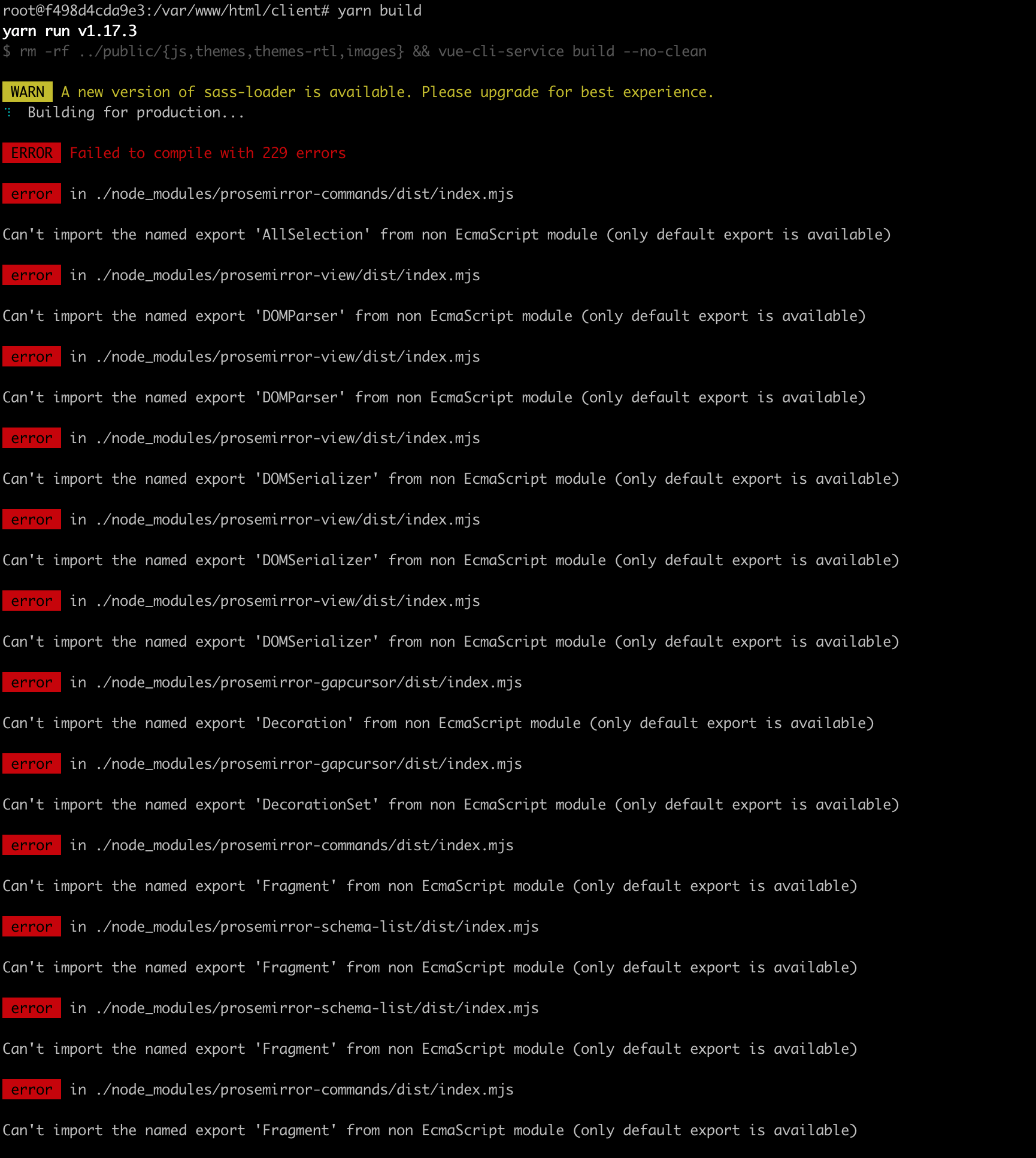 Build Fails In 3 7 1 · Issue 265 · Laravel Enso Enso · Github