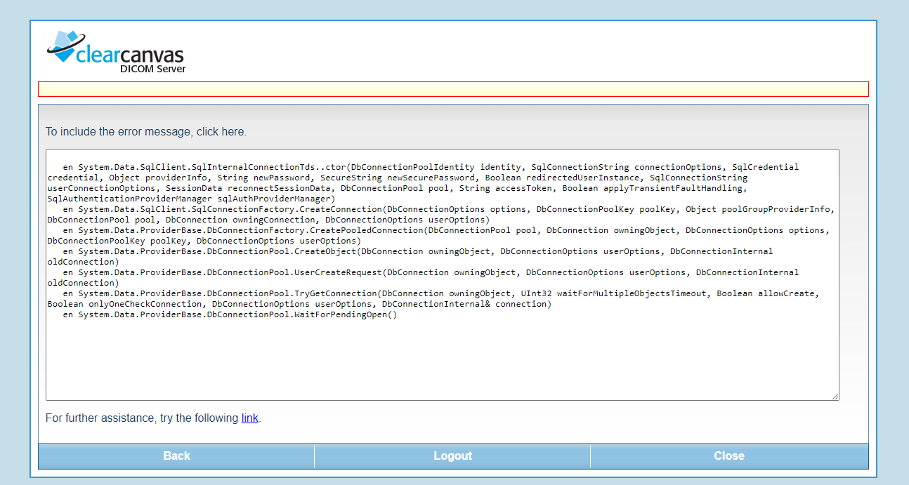 unidentified error after login · Issue #253 · ClearCanvas/ClearCanvas · GitHub