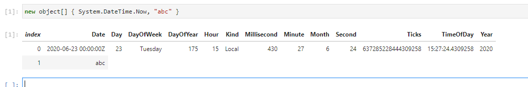 Bugs in tabular display of heterogeneous values (C#, F#), also other ...