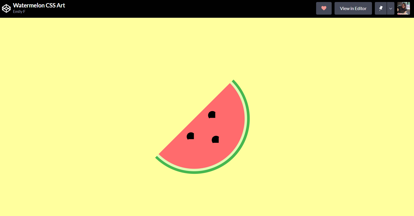 GitHub - emilyf99SmallProjects/Watermelon-CSS-Art