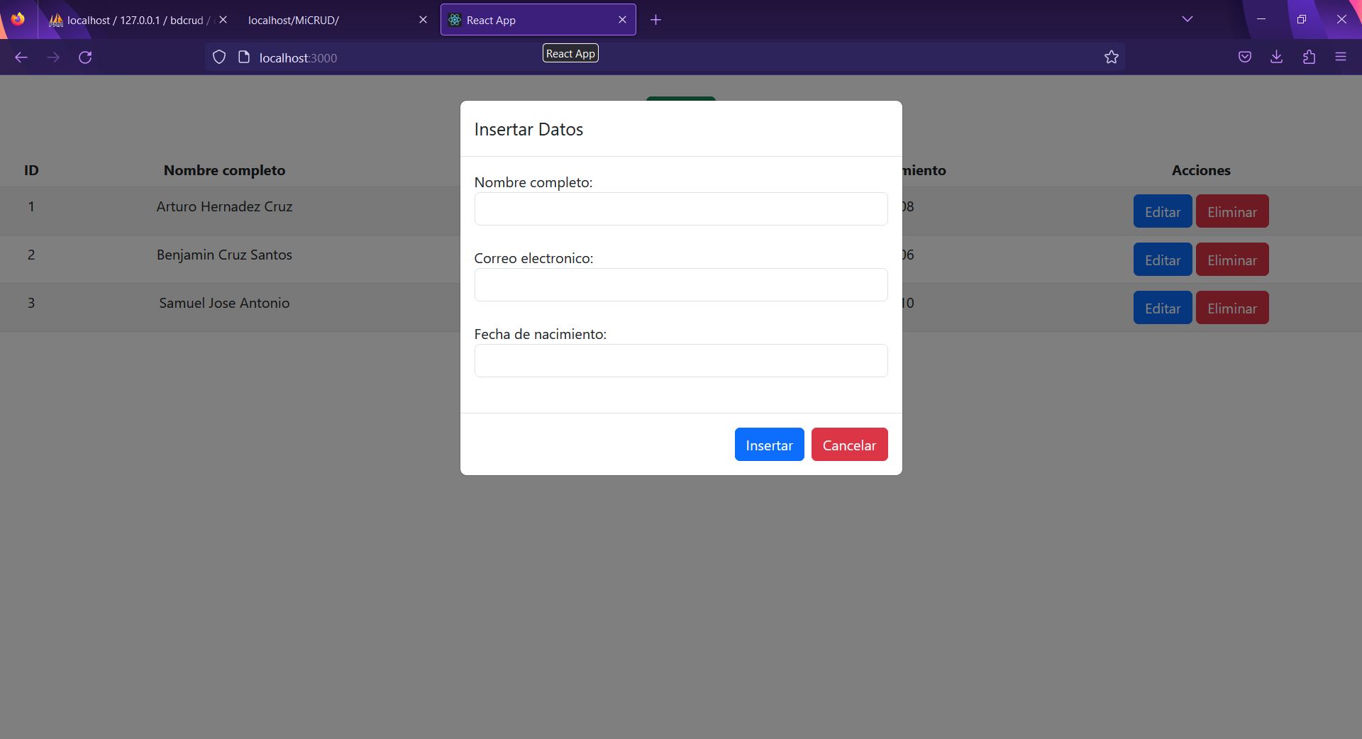 5. Desarrollo de nuestro CRUD paso a paso. · Issue #5 · ThorSampy/CRUD ...