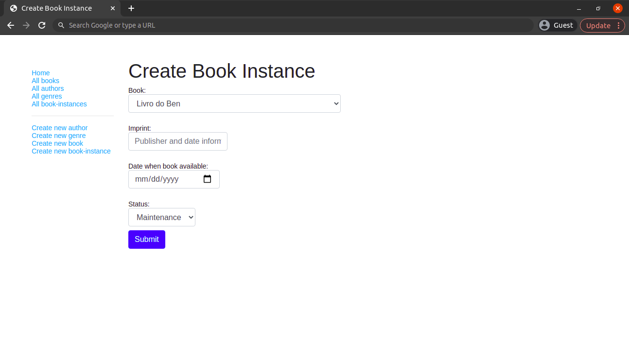 Github Btrcardosoexpress Locallibrary Tutorial Site De Uma Biblioteca Local Escrito Em Node 