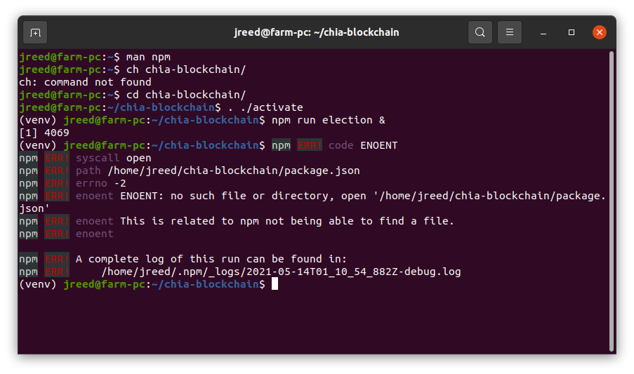 Running 'npm run electron &' errors out... · Issue #353 · Chia-Network/chia-blockchain-gui · GitHub