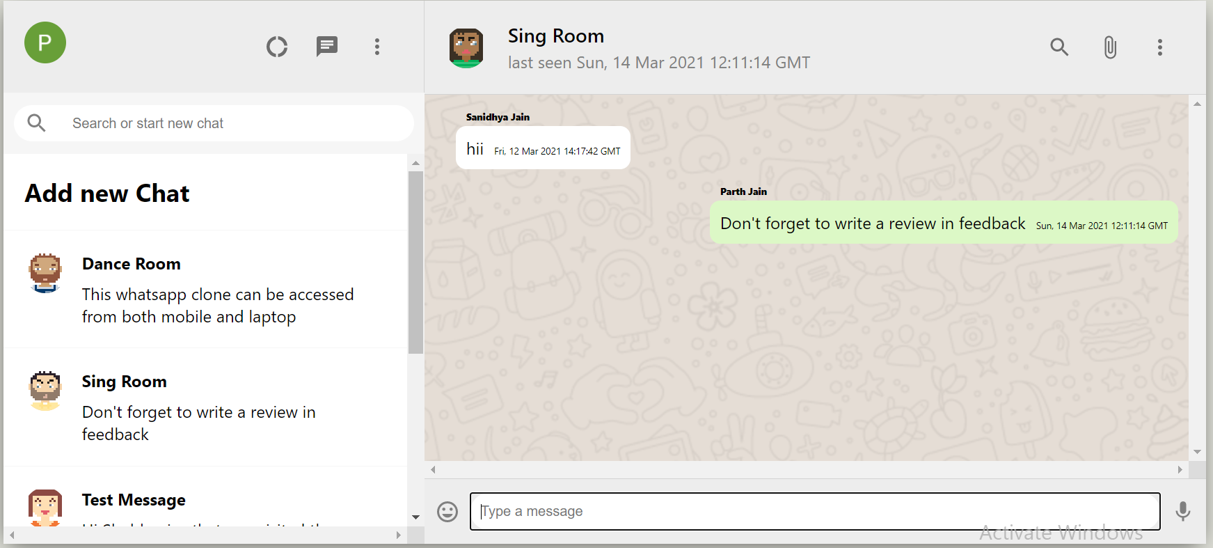 GitHub - Parth-Jain-2002/WhatsappClone: Build a Whatsapp Clone using React and Firebase Hosting