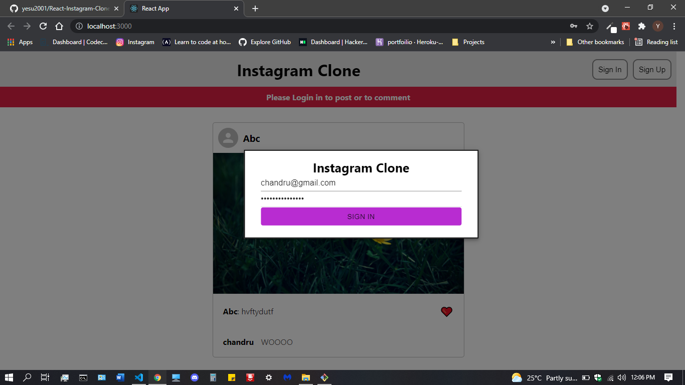GitHub - yesu2001/React-Instagram-Clone
