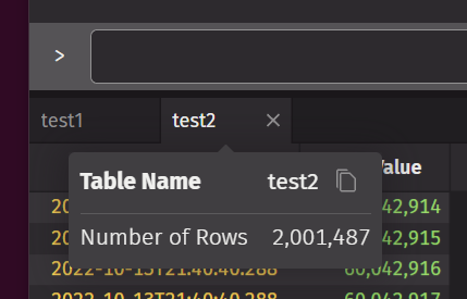 Web console reports incorrect table sizes in panel tab tooltip when table is changing sizes ...