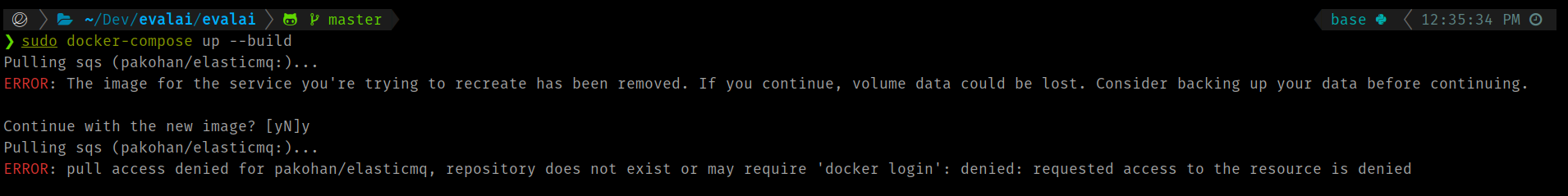 [Installation] `pakohan/elasticmq` Error During Installation · Issue #3629 · Cloud-CV/EvalAI ...