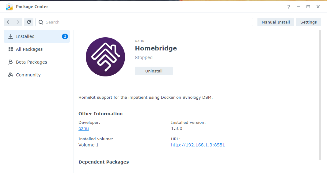 Cannot Access UI but Homebridge runnning - Synology NAS DSM 7 · Issue #358 · homebridge/docker ...