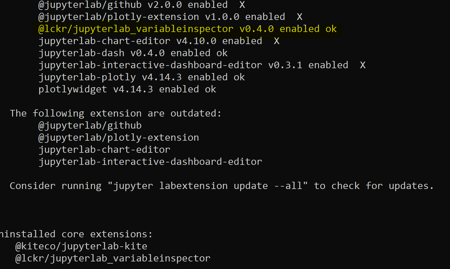 Unable To Start Variable Explorer · Issue 196 · Jupyterlab Contrib Jupyterlab Variableinspector