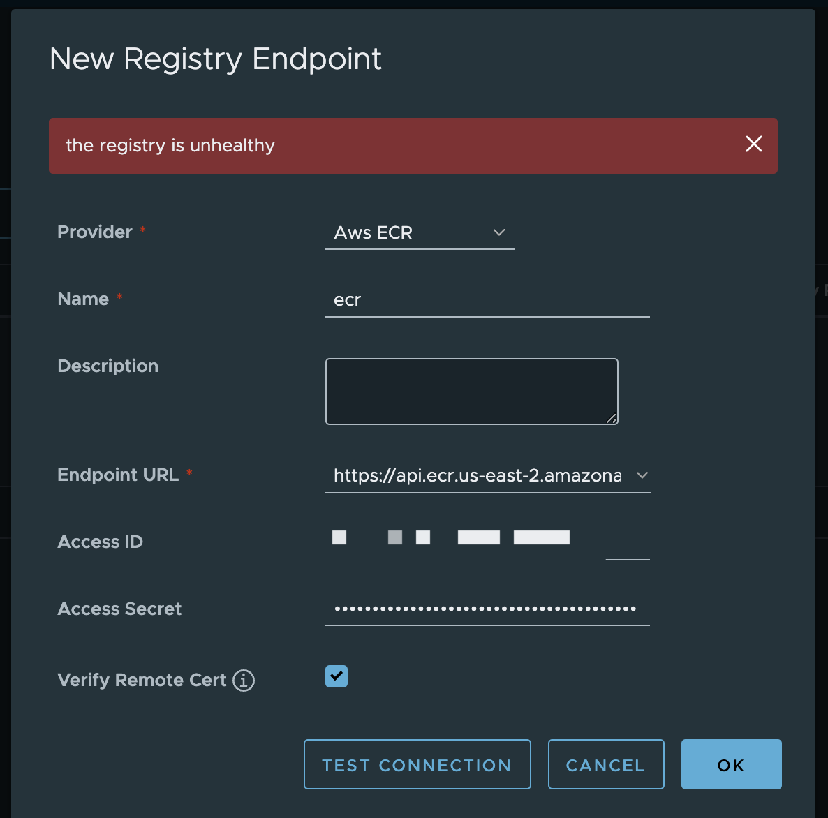 Failed to New AWS ECR Endpoint · Issue #17642 · goharbor/harbor · GitHub