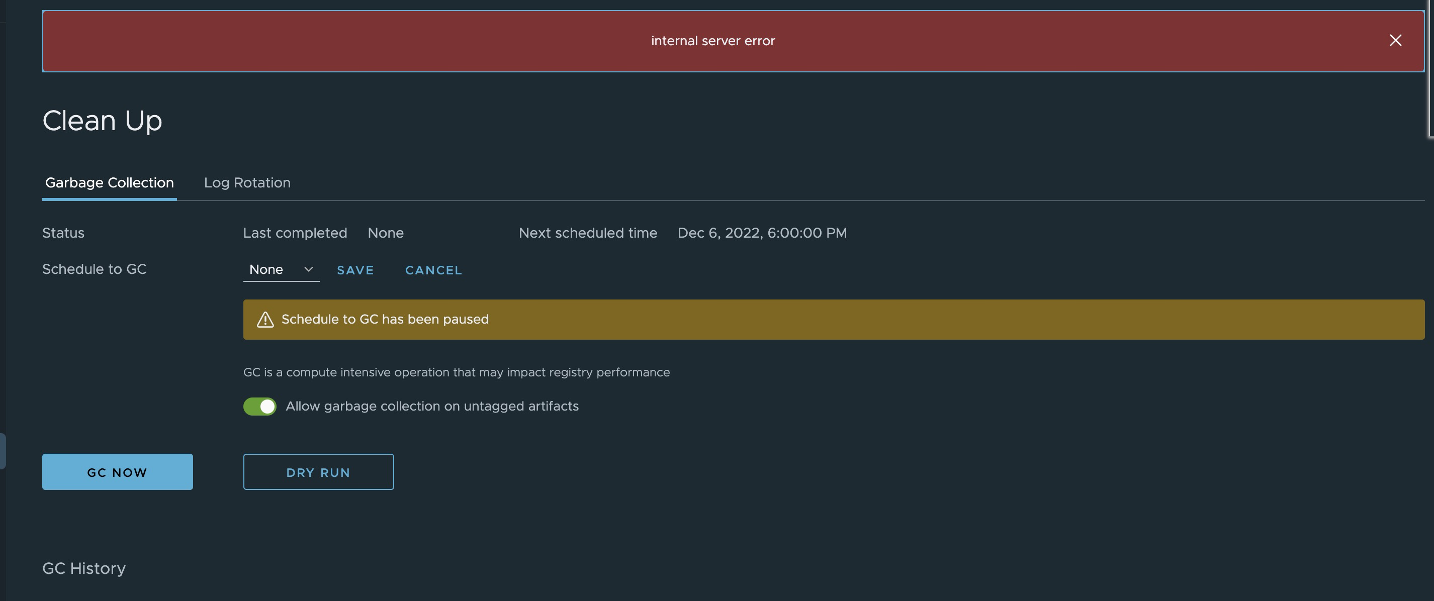 GC job cannot reset Schedule after pause Schedule job · Issue #17926 · goharbor/harbor · GitHub