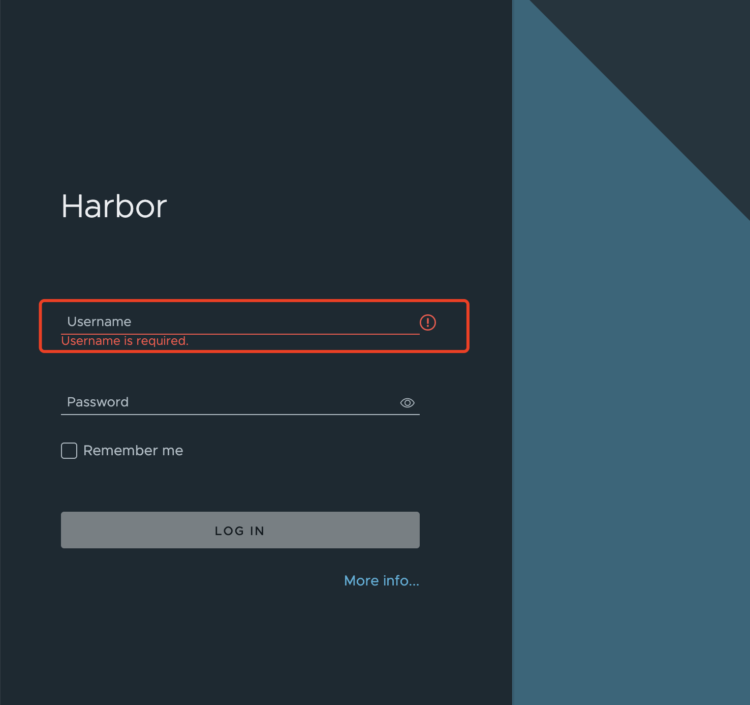 Harbor UI required input element state is incorrect · Issue #18422 · goharbor/harbor · GitHub