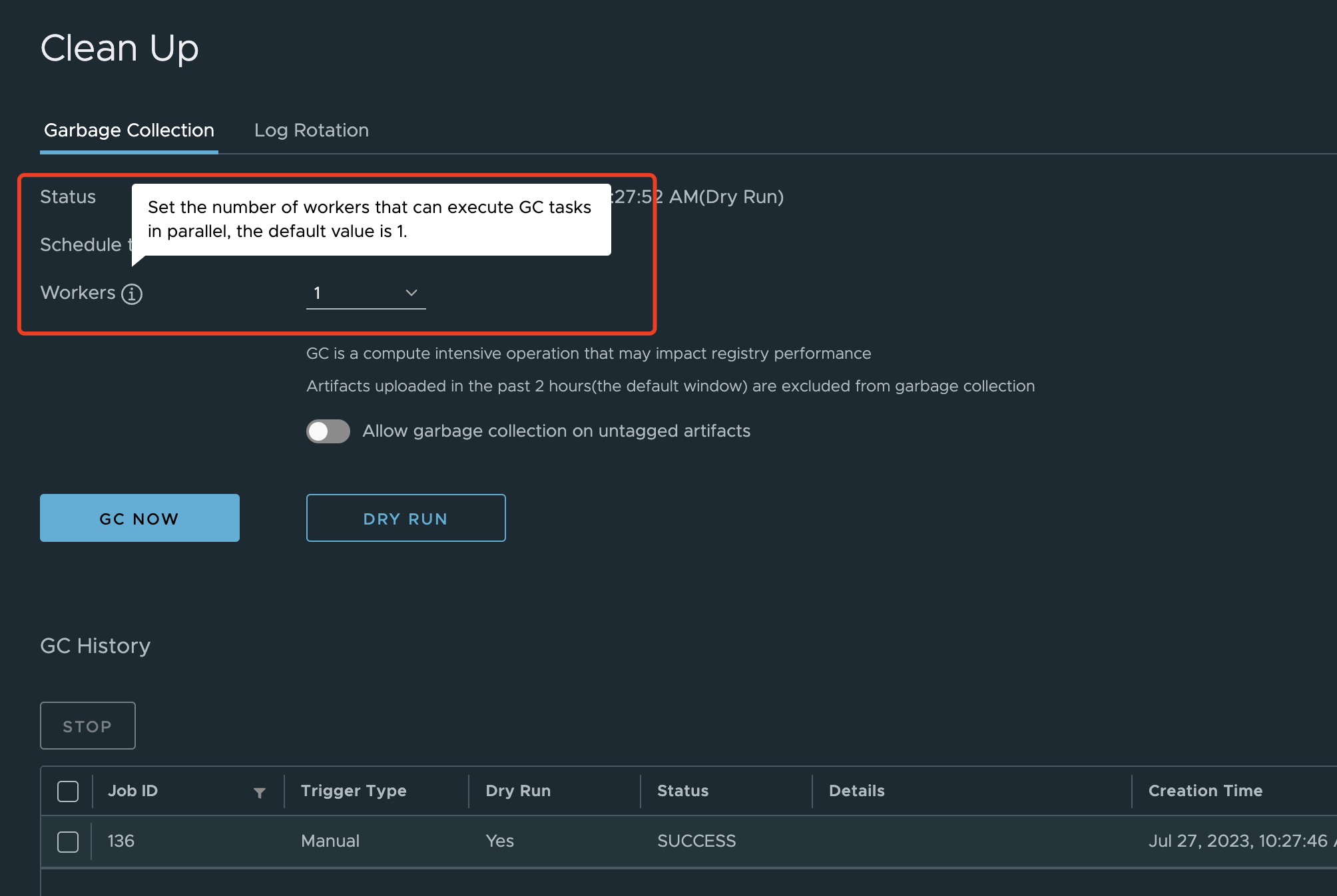 Enhanced GC worker tips · Issue #19032 · goharbor/harbor · GitHub