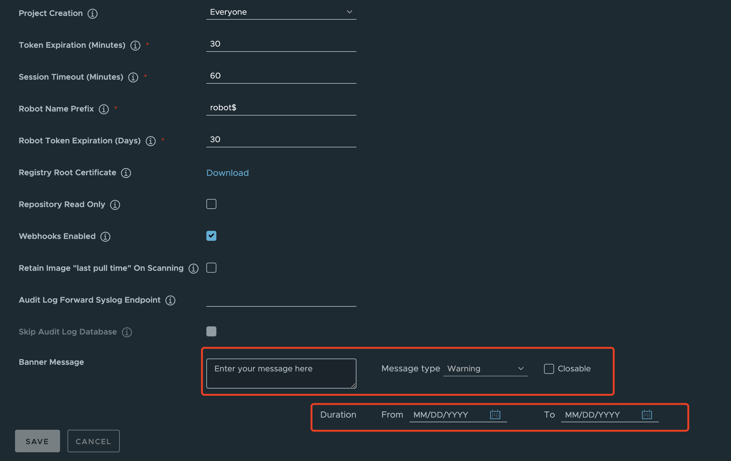 Banner Message UI issue · Issue #19033 · goharbor/harbor · GitHub