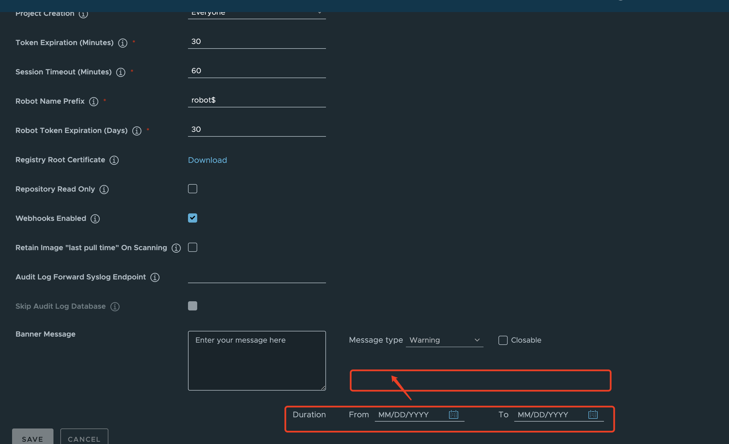 Banner Message Ui Issue · Issue 19033 · Goharborharbor · Github