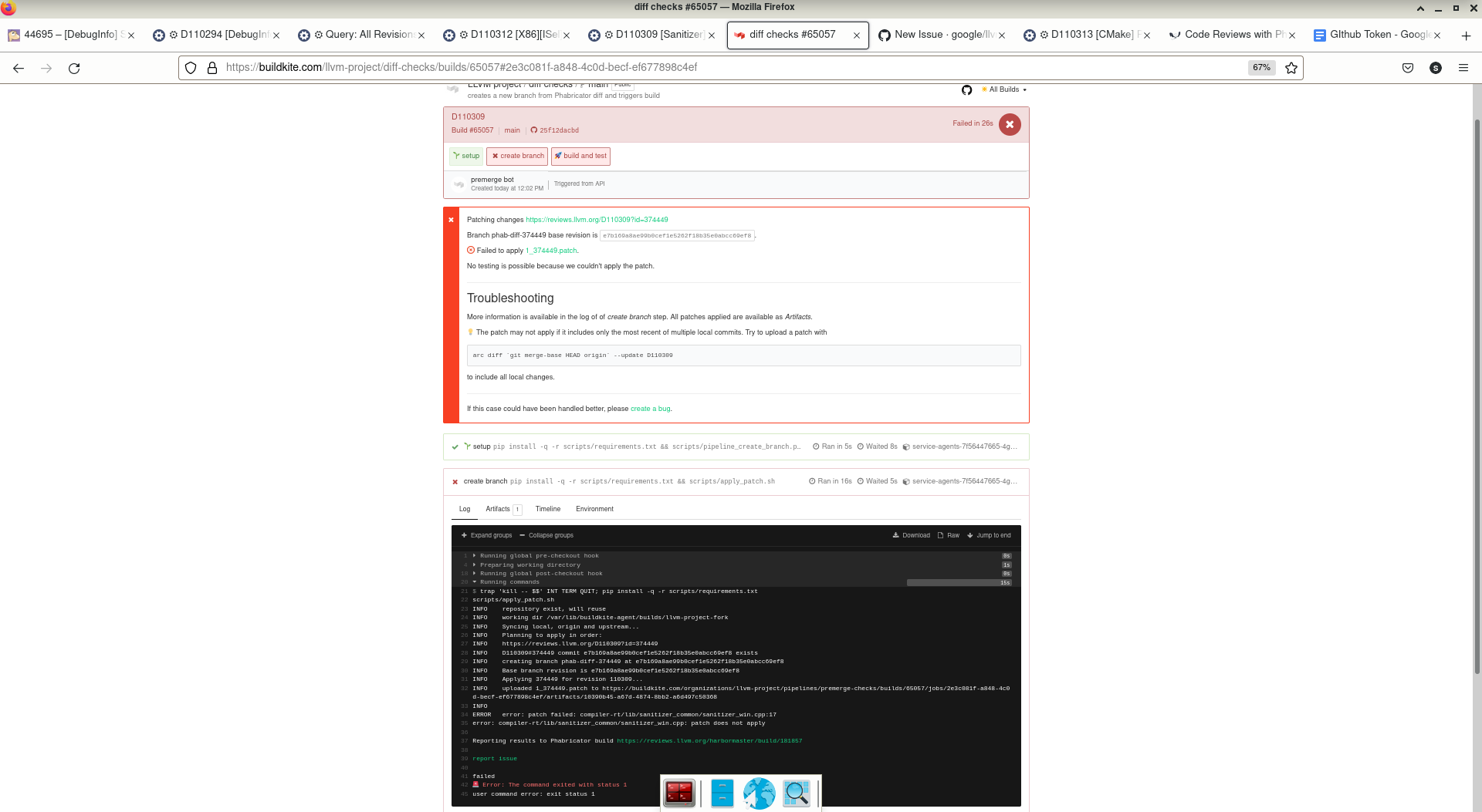 buildkite build diff-checks 65057: patch application failed · Issue #351 · google/llvm-premerge ...